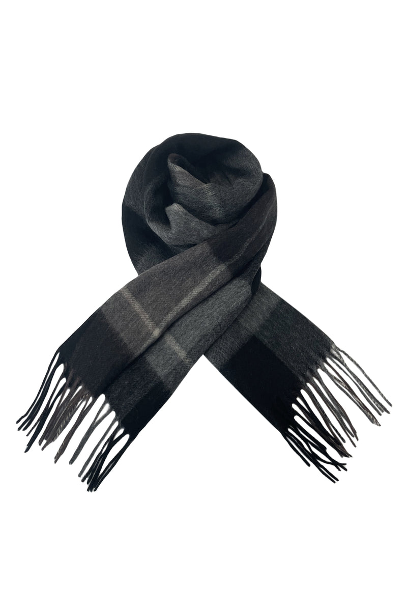 Unisex Stripe Check Wool Tassel Scarf Fashion Scarf World