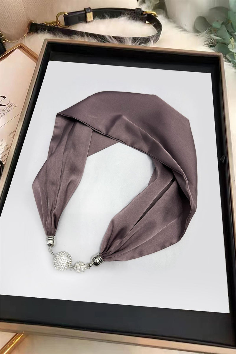 Plain Diamante Magnetic Clasp Scarf– Fashion Scarf World