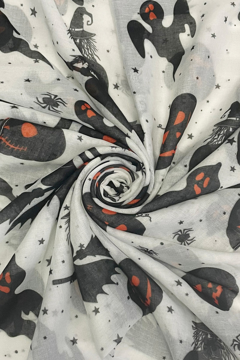 Witches And Ghost Halloween Print Scarf– Fashion Scarf World