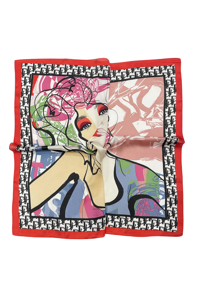 Abstract Ink Women Portrait Square Scarf– Fashion Scarf World