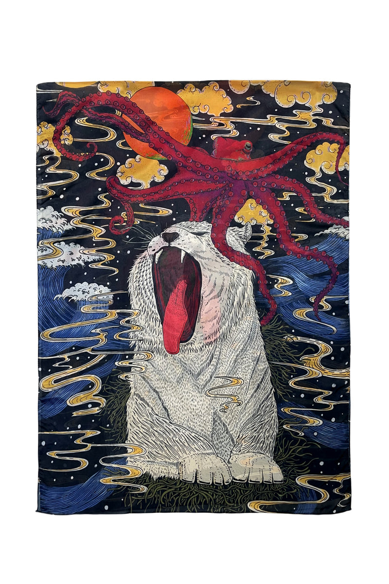 Japanese Vibrant Octopus Print Silk Scarf– Fashion Scarf World