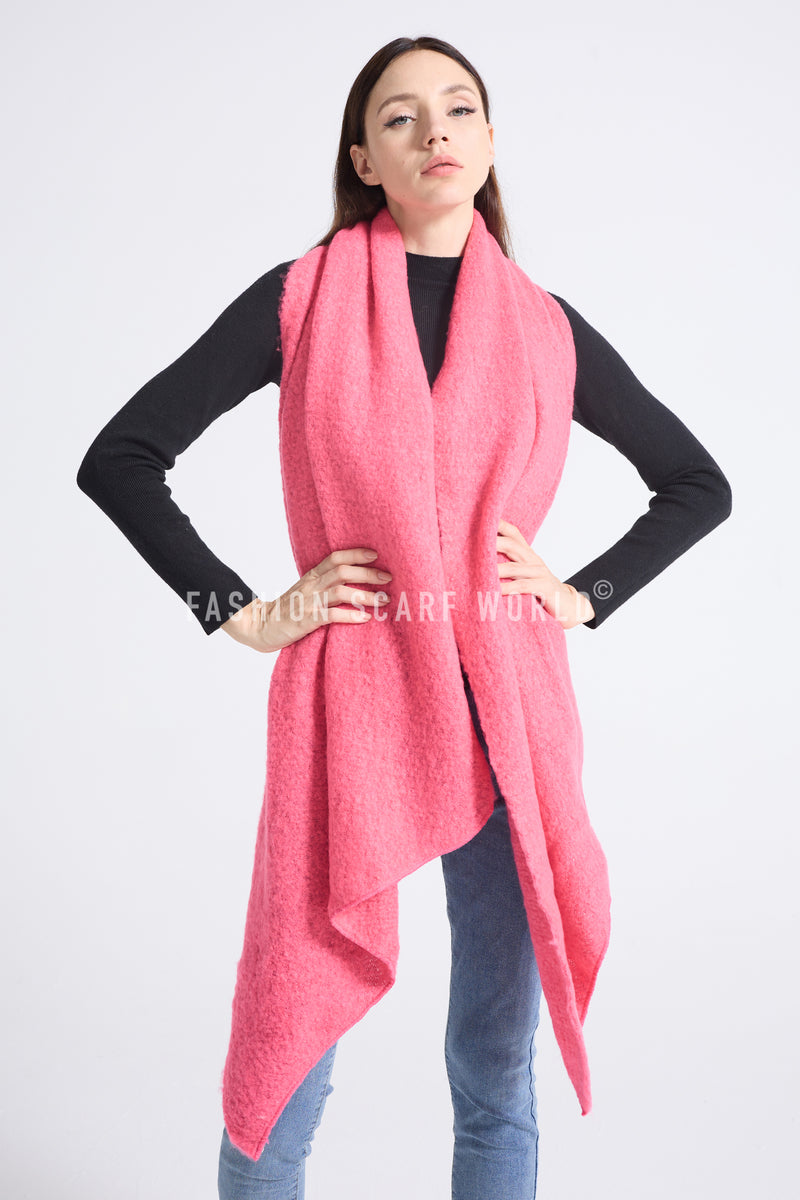 Plain Boucle Diagonal Edge Wool Scarf– Fashion Scarf World