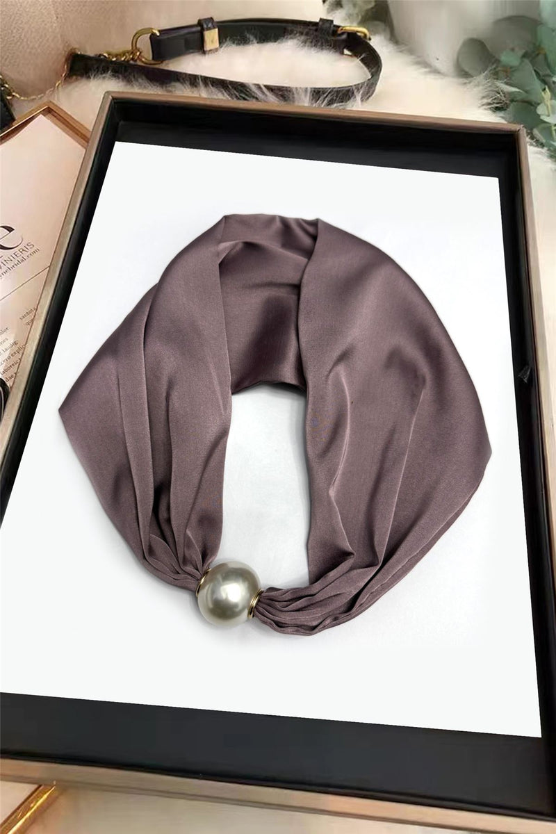 Elegant Plain Pearl Magnetic Clasp Scarf– Fashion Scarf World