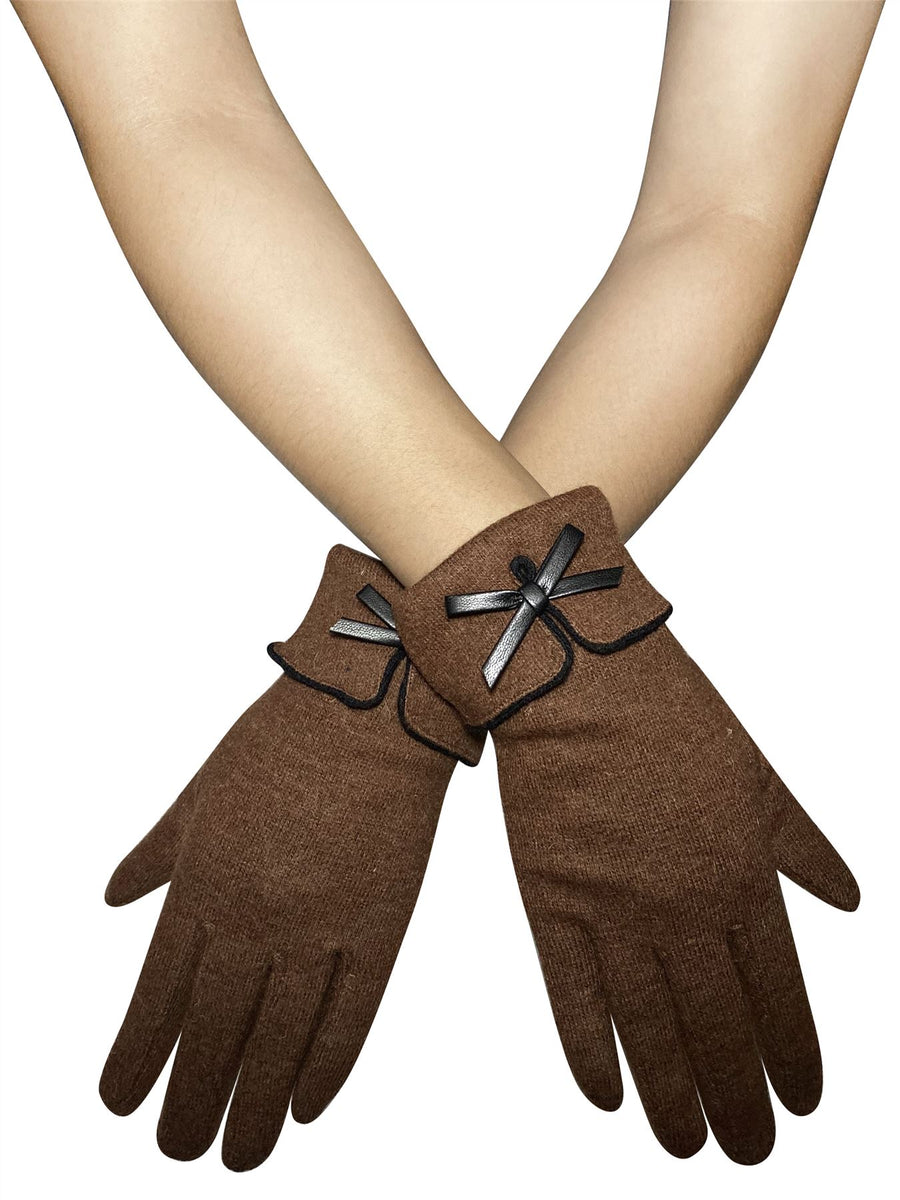 Preppy Style Bow Touchscreen Gloves– Fashion Scarf World
