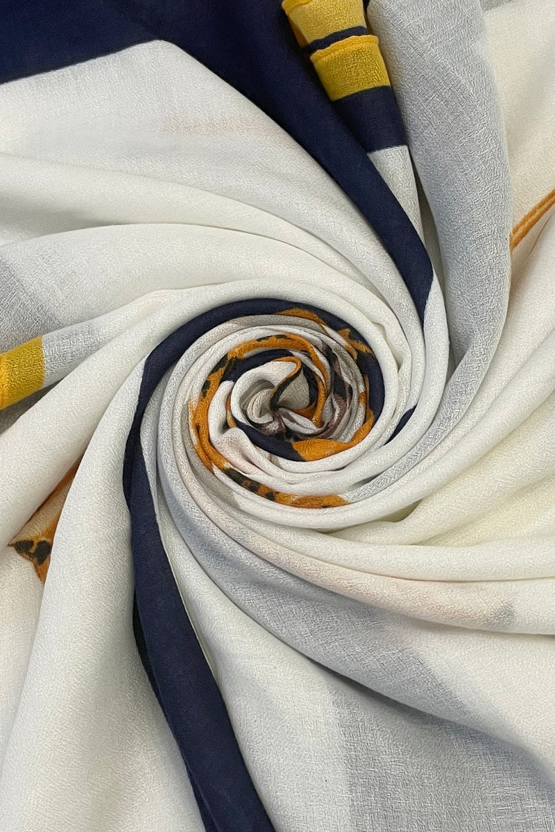 Rose Flower Block Border Print Scarf– Fashion Scarf World