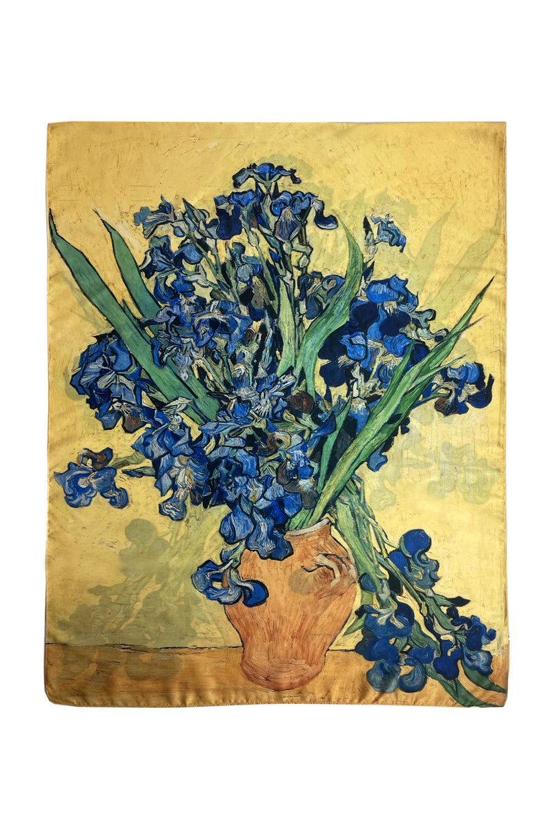 Van Gogh 'Irises' Print Silk Scarf– Fashion Scarf World